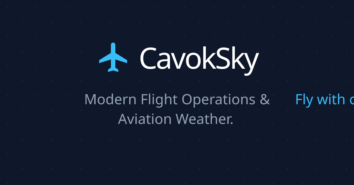 METAR Decoder - How to Read METAR Reports | CavokSky | CavokSky